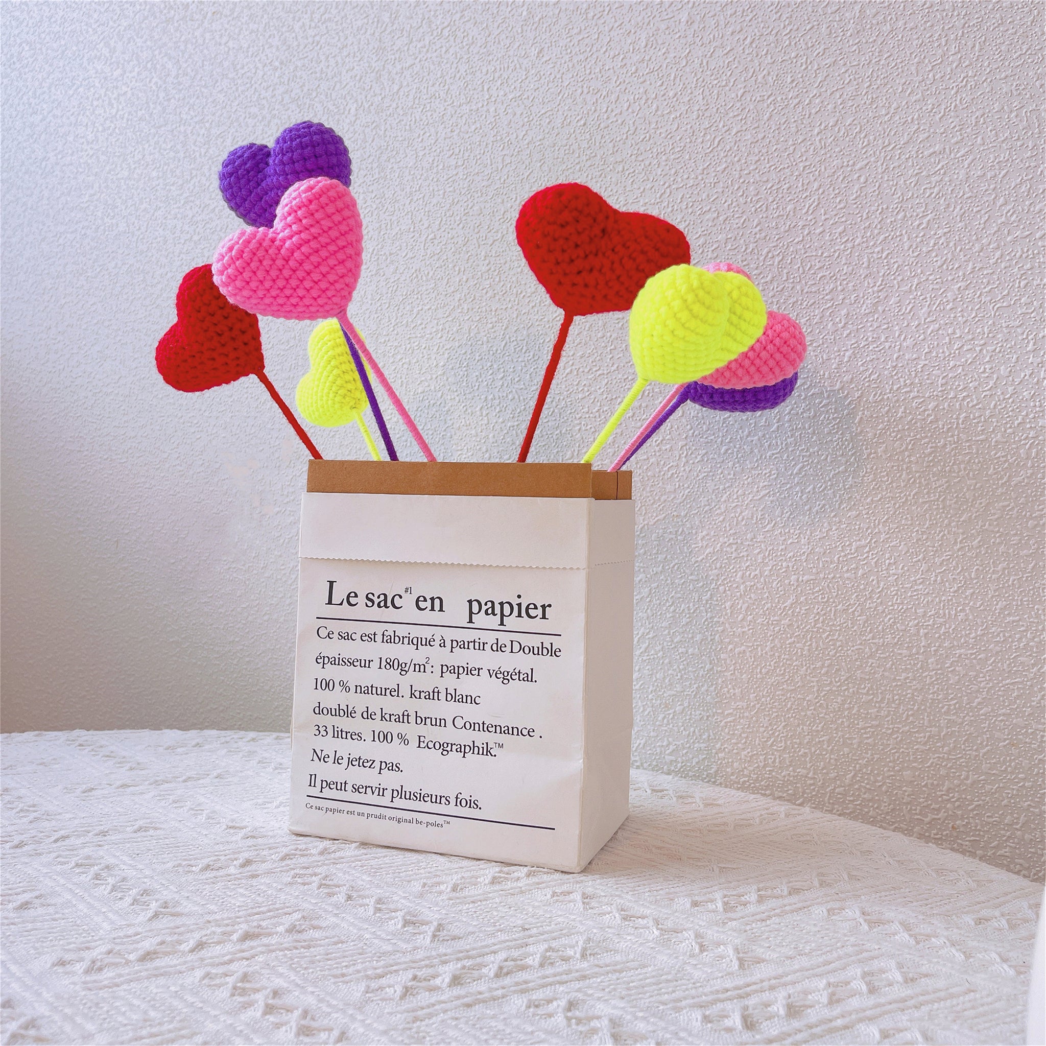 Heartfelt Love: Handcrafted Crochet Heart-Shaped Stake for a Meaningful ...